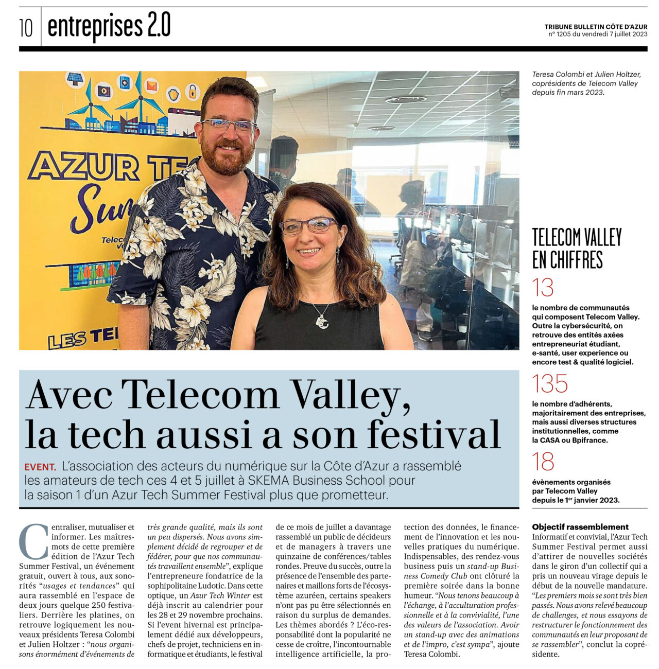 Tribune Bulletin Côte d'Azur - Avec Telecom Valley, la tech a aussi son festival - Telecom Valley